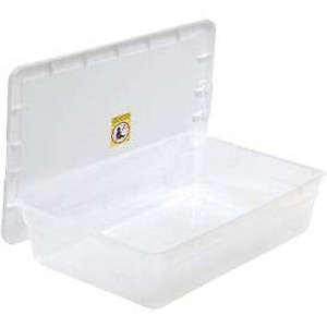STERILITE 28-Quart Clear Storage Box with Cover See-Through Base, 10-Pack