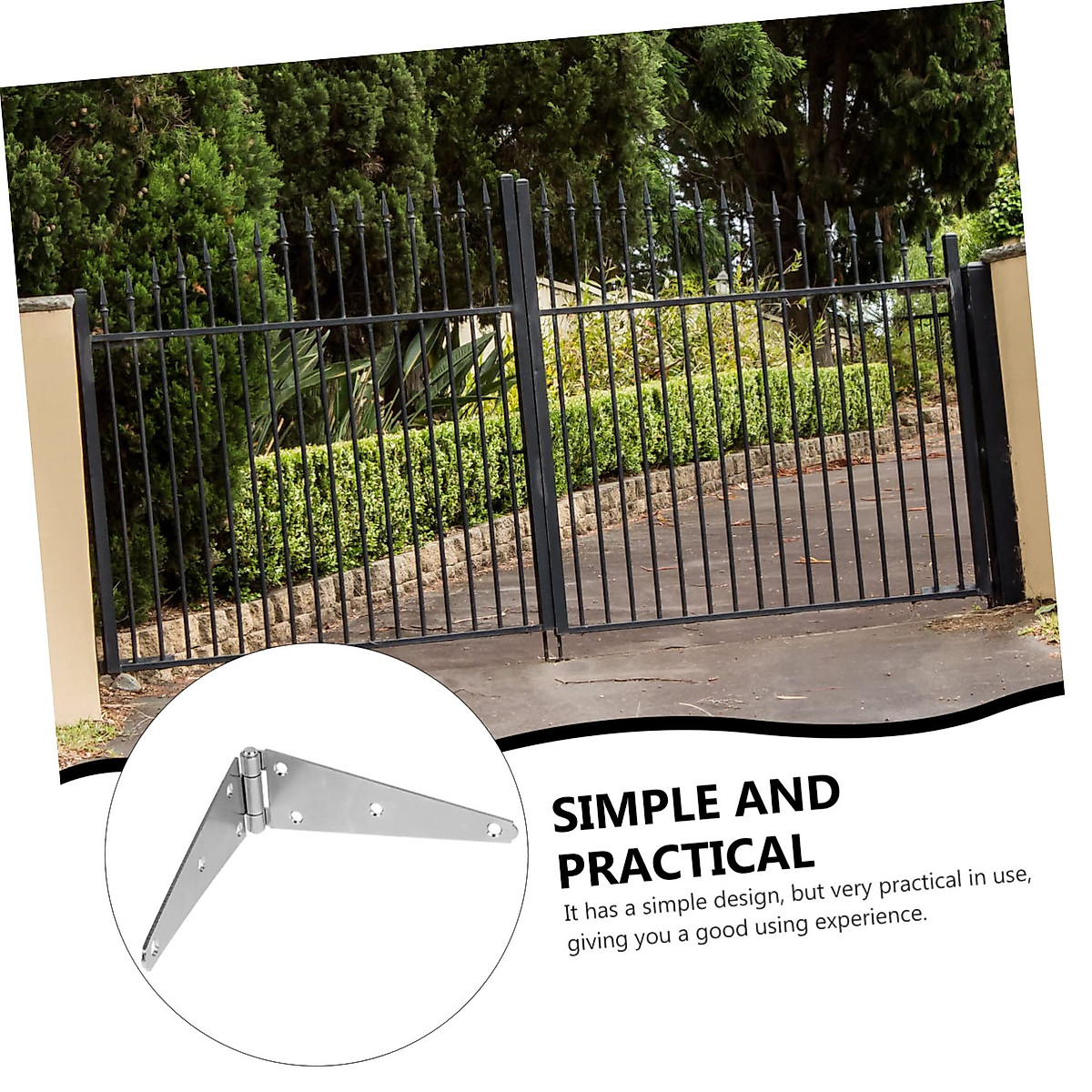 2pcs Door Hinge Wood Fence Hinge Gate Kit Heavy Duty Hinges Gate Hinges for Wooden Fences Heavy Duty Heavy Strap Hinge Gate Kit for Wooden Fence Wood Gate Hinges Strap Gate Hinges