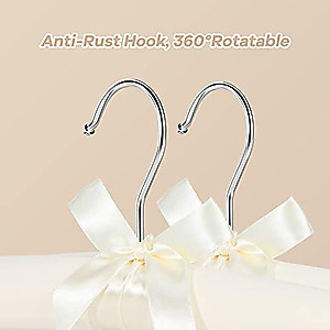 Padded Clothing Hangers - Premium Fabric Hangers for Coat, Sweater, Wedding Dress, Bride, Closet - Upgraded Heavy Duty Sweater Clothes Hangers - Pack of 10