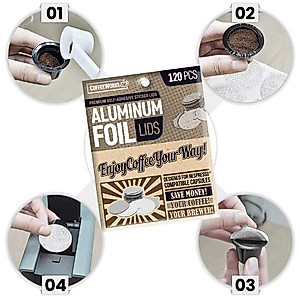 Reusable Aluminum Foil Seal Lids for Nespresso Original Line Pods - Premium Eco-Friendly Coffee Pod Self-Adhesive Stickers - Compatible with Refillable Capsule & Machines - 37mm (120)
