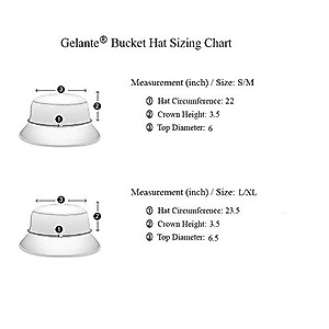 Gelante Solid Color 100% Cotton Bucket Hat for Women and Men Packable Travel Summer Beach Hat 1900-Denim Blue-L/X