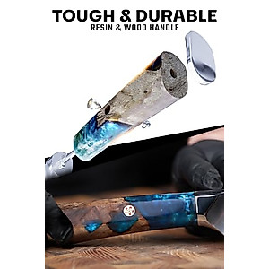 Dalstrong Boning Knife - 6 inch - Valhalla Series - 9CR18MOV HC Steel - Celestial Resin & Wood Handle - Fillet Knife, Meat Cutting, Carving, Bone, Trimming, Deboning - Kitchen Knife - Leather Sheath