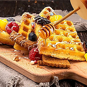 2pcs Wooden Mason Jar Honey Dippers - Honey Dipper Wooden Stick for Regular Mouth Mason Jars, Honey Spoon Mason Jar Honeycomb Lid for Regular Mouth 16 oz Mason, Ball Jars (ONLY Honey Dippers)