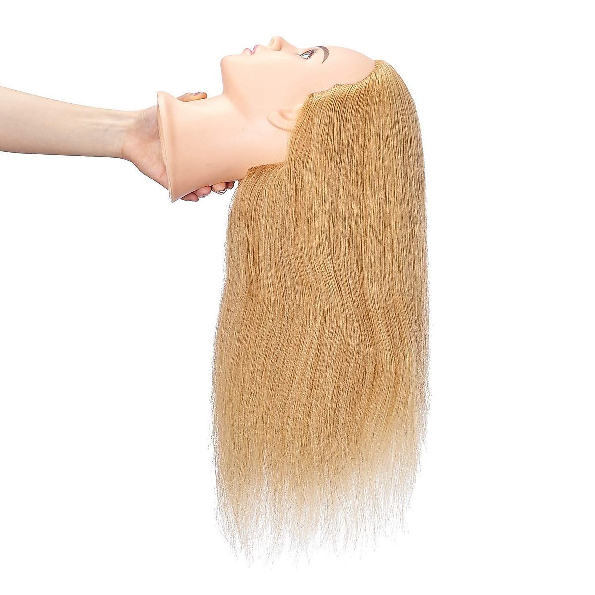 Hairingrid Mannequin Head 24"-26"100% Human Hair Hairdresser Cosmetology Mannequin Manikin Training Head Hair and Free Clamp Holder (R71906W2718H)