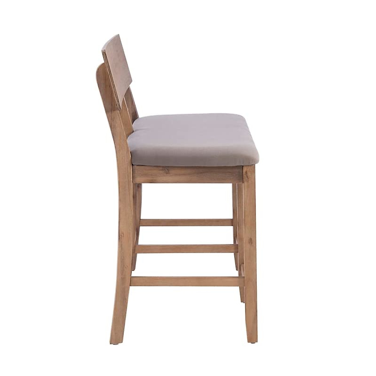 Linon Jordan Wood 25" Counter Height Dining Bench in Washed Gray