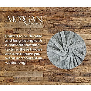 Morgan Home Velvet Plush/Faux Fur Reverse to Sherpa Throw - 50 by 60 inch Lightweight Throw for Bed and Couch (Grey Faux Fur, 50 x 60)