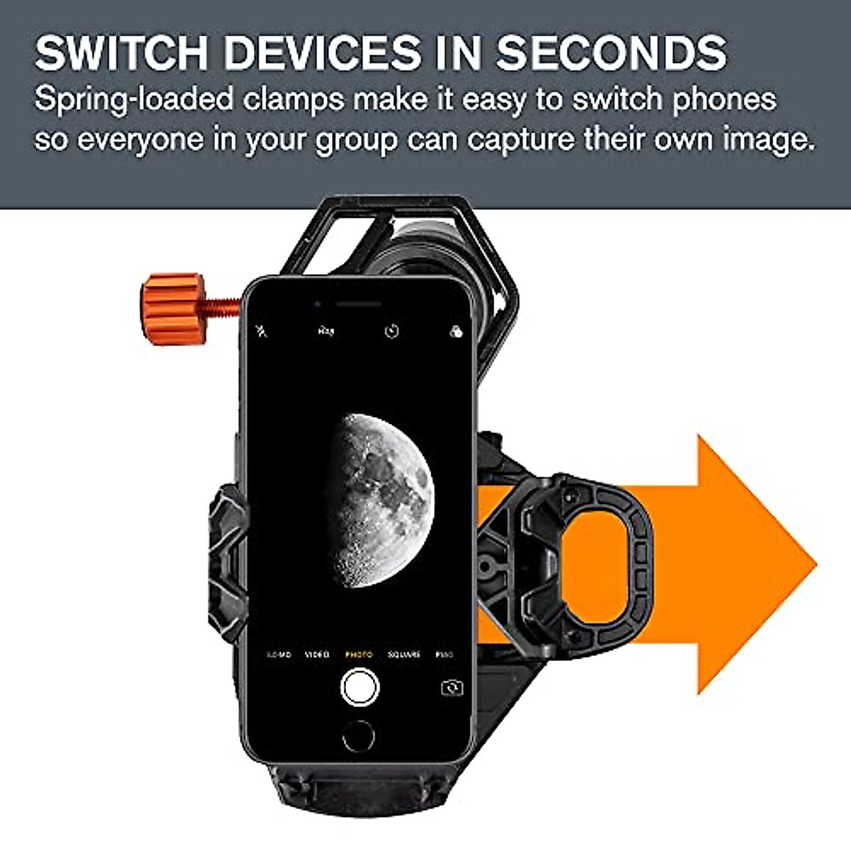 Celestron - NexGO 2-Axis Universal Smartphone Adapter - Digiscoping Smartphone Adapter - Capture Images and Video Through Your Telescope or Spotting Scope
