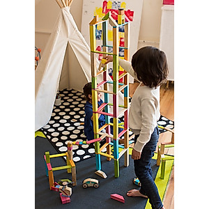 240 Piece Tegu Classroom Magnetic Wooden Block Set, Tints