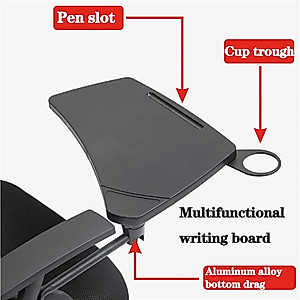 MEHWSUR Classroom Chair with Desk Attached,Folding Mesh Office Chairs with Lumbar Support,Tablet Arm Chair with Right Handed Flip-Up Tablet Arm,Mesh Guest Reception Stack Chairs (Color : Black)