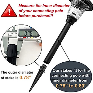 8 Pack Metal Stake Solar Lights Replacement Spike - Outdoor Ground Stakes for Garden Lights Landscape Yard Pathway Lamps Pole, 0.78 * 5.3 inch
