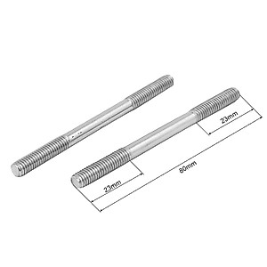 uxcell M6x80mm 304 Stainless Steel Double End Threaded Stud Screw Bolt 10pcs