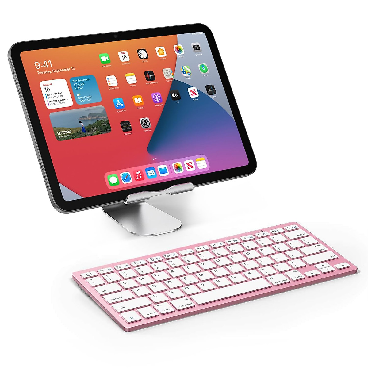 OMOTON Bluetooth Keyboard for iPad 10th Generation, iPad 10.2 (9th/8th/7th), iPad Pro 13/12.9/11 inch, iPad Air 13/11 inch, iPad Air 5th/4th, iPad Mini and More Bluetooth Enabled Devices, Rose Gold