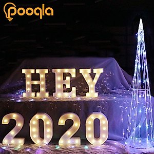Pooqla LED Marquee Letter Lights Sign, Light Up Alphabet Letter for Home Party Wedding Decoration M
