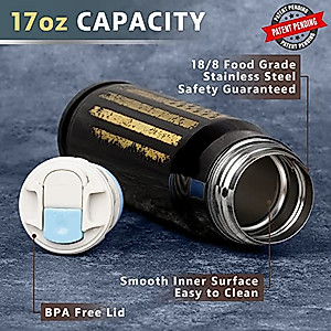 American Flag Tumbler - Birthday Gifts for Men Dad Brother - Mens Gifts for Who Have Everything - Anniversary Presents for Him Husbnad - Dad Gifts from Son - 17oz Cool Tumbler USA Flag Gifts for Men