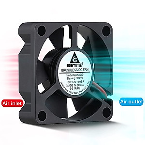 GDSTIME 30mm x 30mm x 10mm 1 inch Small 12V DC Brushless Cooling Fan 2-Pack