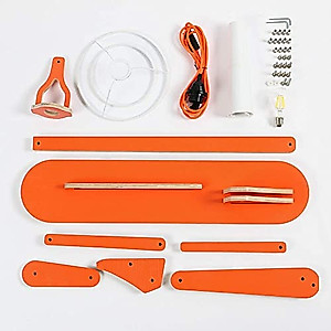 HROOME Cool Creative Floor Lamps Wood Tall Decorative Corner Reading Standing Swing Arm Light for Living Room Bedroom Office Farmhouse Kids Boys Girls Gift - with LED Bulb (Orange)