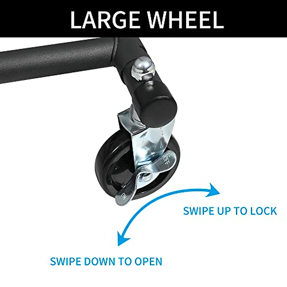 Fishat Freestanding Heavy Duty Metal Clothing Garment Rack Hanging Clothes on Lockable Wheels Mobile for Coats Dresses, Dorm Bedroom Home Balcony, Rolling Organizer Simple Standard Rod Portable, Black