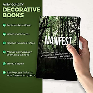 Petree's Farmhouse 3 Piece Decorative Books Set, Faux for Decoration, Journals, Book Stacks Coffee Table Rustic Decor with Twine, Green (DBKS01)