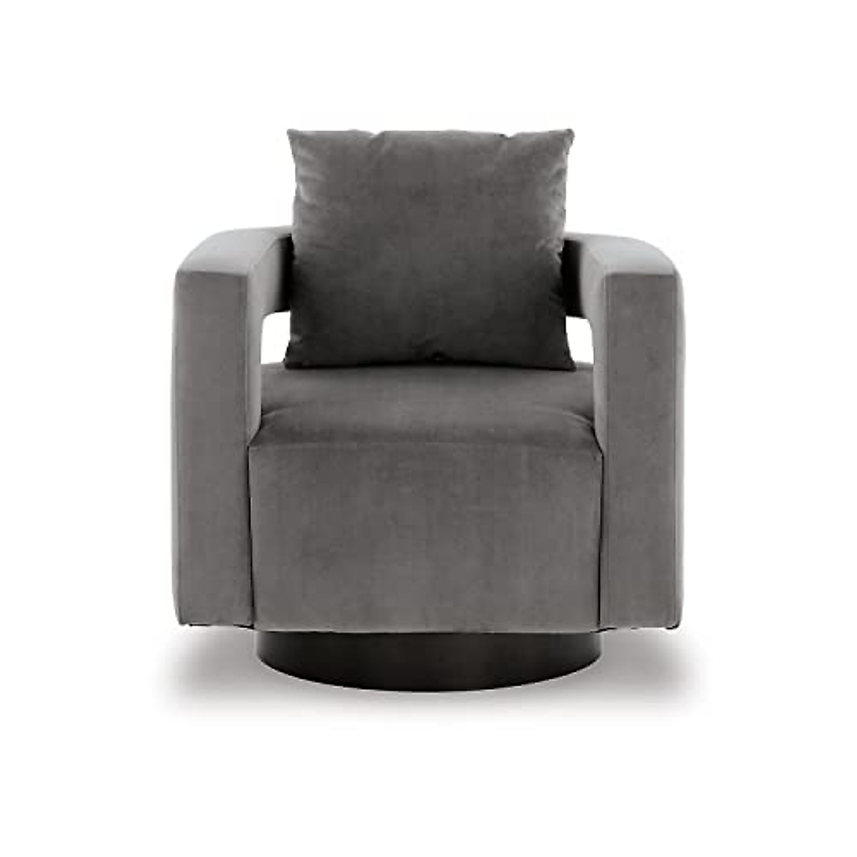 Signature Design by Ashley Alcoma Swivel Accent Chair, Fabric, Gray