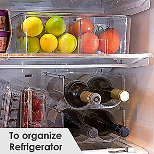 smartified Fridge Organizer Bin with Lid & Removable Dividers - Stackable Multipurpose for Teabags, Art & Crafts - Kitchen Pantry Refrigerator Freezer