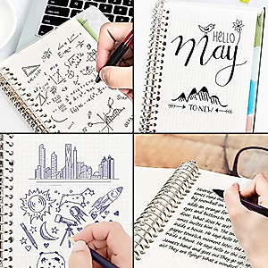 MyLifeUNIT Graph Paper Notebook, Grid Paper Notebook with Loose Leaf Binder and Divider, A5 60Sheets 100gsm (2 Pack)