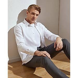 LAPASA Men's Thermal Underwear Top Crewneck Long Sleeve Shirt Base Layer Lightweight Winter Thermoflux 100 M09 Large White