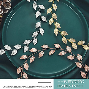 Yean Wedding Headband Gold Leaf Bridal Headpieces for Bridesmaid and Flowergirls (15.7 Inches) (Gold)