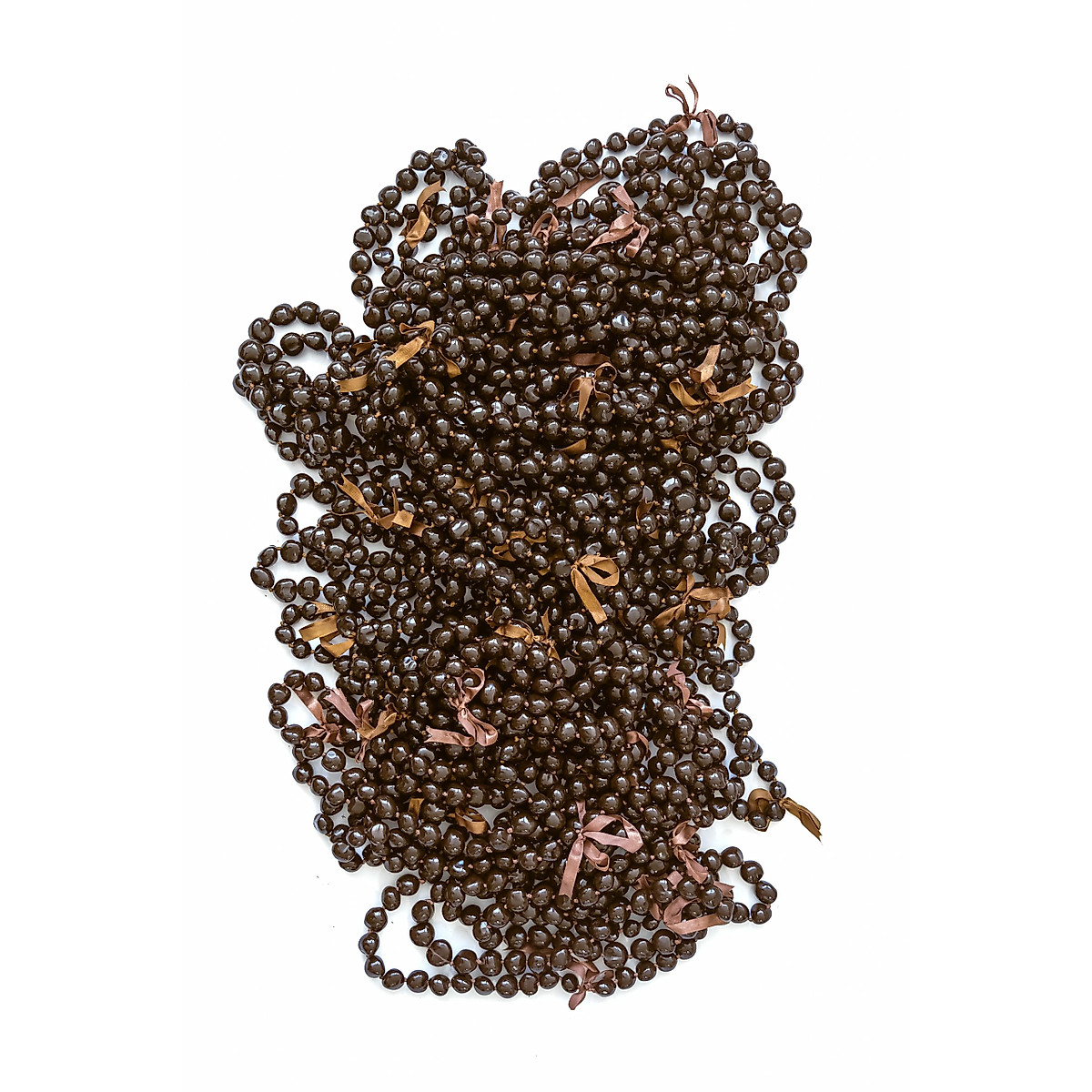 Aloha Outlet Brown Kukui Nut Lei Necklace - 10 pack