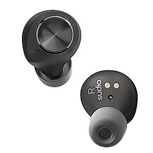 Sudio T2 Wireless Earbuds with Bluetooth 5.2, Active Noise Cancelling, Built-in Microphones, 35h Playtime, Quick Charge, Sweat and Splash Proof (Black)