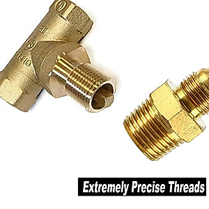 BBQ Future 1/2-Inch Straight Quarter-Turn Shut-Off Valve Kit for NG LP Gas Pits Outdoor Fireplace with 3-inch Key and 2 Pcs 3/8 Male Flare, 1/2 NPT Fittings