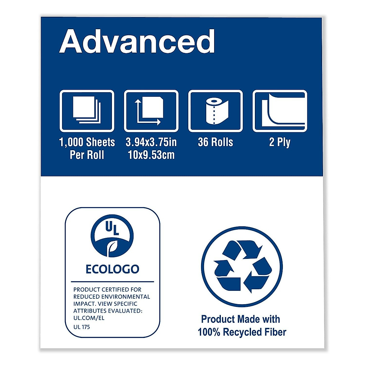 Tork High-Capacity Toilet Paper Roll White T26, Advanced, 2-Ply, 36 x 1000 sheets, 110292A