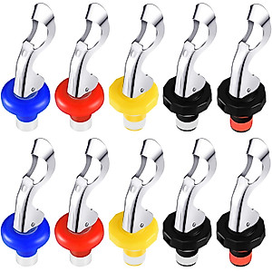 10 Pieces Silicone Wine Stoppers Expanding Manual Beverage Bottle Plug Reusable Leakproof Wine Bottle Airtight Seal Cork