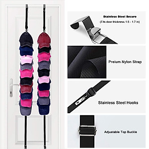 Hat Rack, Cap Rack Hat Organizer for Baseball Cap, Holds 10 Caps for Baseball Hats, Ball Caps Rack Door Closet Organizer for Men Girl Boy Women Hat Collections - Perfect Holder Storage Display (2PACK)