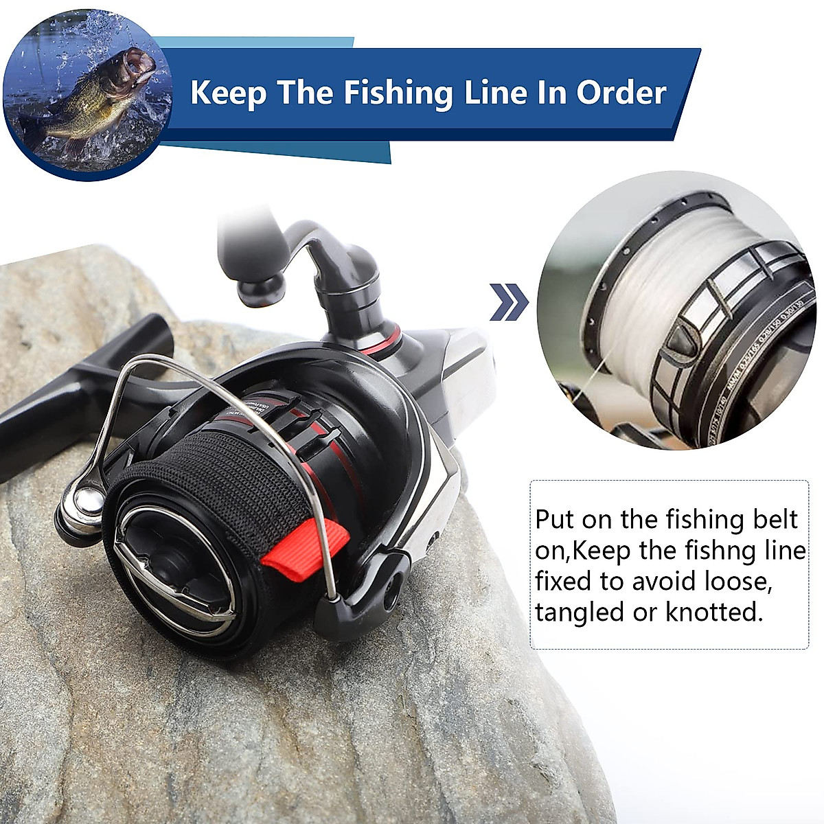 Dovesun Fishing Spool Belt Fishing Reel Protection Spinning Reels Fishing Reel Accessories 4pcs Small