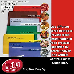 TableCraft Products CBG1824AWH Cutting Board,"Grippy", 18" x 24" x 1/2", Color Coded White