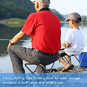 2Pcs Portable Mini Folding Camping Stool, Lightweight Camp Chair for Fishing Hiking, Compact Collapsible Travel Footstool for Outdoor, Beach, Backyard, Lawn,Picnic with Carry Bag (Large)