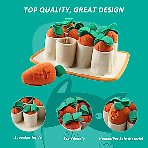 MEIJIEM Snuffle Mat for Dogs,Durable Interactive Dog Puzzle Toy,11.41'' X 7.8'' with 8 Carrot Chew Squeakers | Puppy Approved for Training and Stress Relief Encourages Natural Foraging Skills