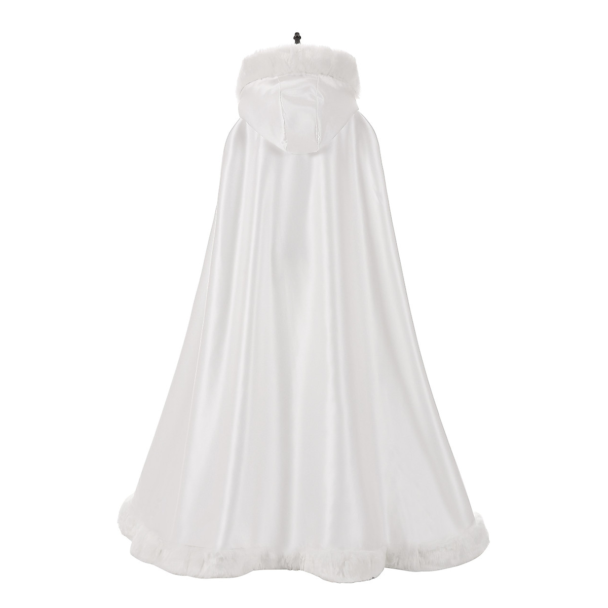 WOWBRIDAL Women's 57in Bridal Cape Wedding Cloak With Hand Muff Floor-length (White)