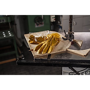 Boss Men's Durable Full-Grain Cowhide Leather Work Gloves, Abrasion Resistant, Keystone Thumb, Reinforced Palm Patch, Tan, Medium (B81001-M)