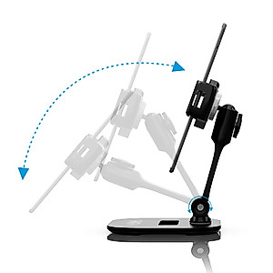 Tablet Stands and Holders Adjustable: Tablet Cell Phone Holder 360 Degree Swivel Angle Rotation for 4 to 11 inches Tab Phone iPad Samsung Galaxy Perfect POS Kitchen Bedside Office Table Reception