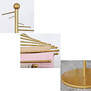 RUDANDAN Commercial Clothes Display Rack Metal Iron Scarf Stand Floor -Standing Sheets Belt Suit Pants Hanging Rack ，150/170cm Height(Color:Gold,Size:42x170cm)