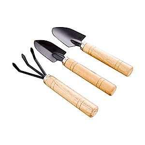 Kids Snow Shovel - Tool Set Metal Head Handle Kids 3Pcs Wood Mini Rake Tools Shovel Garden Tools & Home Improvement