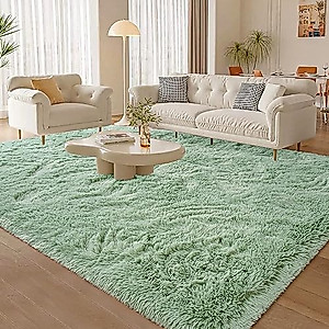 Jocovieh Soft Sage-Green Rugs for Bedroom, 5x7 Feet Fluffy Carpets, Indoor Modern Plush Area Rugs for Living Room Kids Girls Room, Non-Slip Shag Rug for Nursery Home Decor, Green