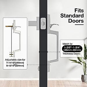 Brightify Front Door Handle, Modern Exterior Door Handle with Passage Door Lever, Front Entry Door Handle No Lock, Reversible for Left & Right Handed Door, Lower Half Grip - Satin Nickel Finish