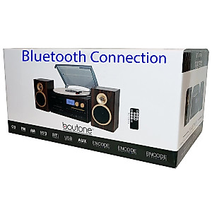 Boytone BT-28SPM, Bluetooth Classic Style Record Player Turntable with AM/FM Radio, CD / Cassette Player, 2 Separate Stereo Speakers