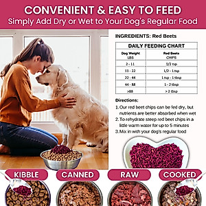Olewo Original Red Beets for Dogs – Natural Anti Itch for Dogs, Dog Food Topper, Immune, Cleansing, Skin & Coat Support, Dehydrated Whole Food Dog Multivitamin, Fiber for Dogs, 1 lb