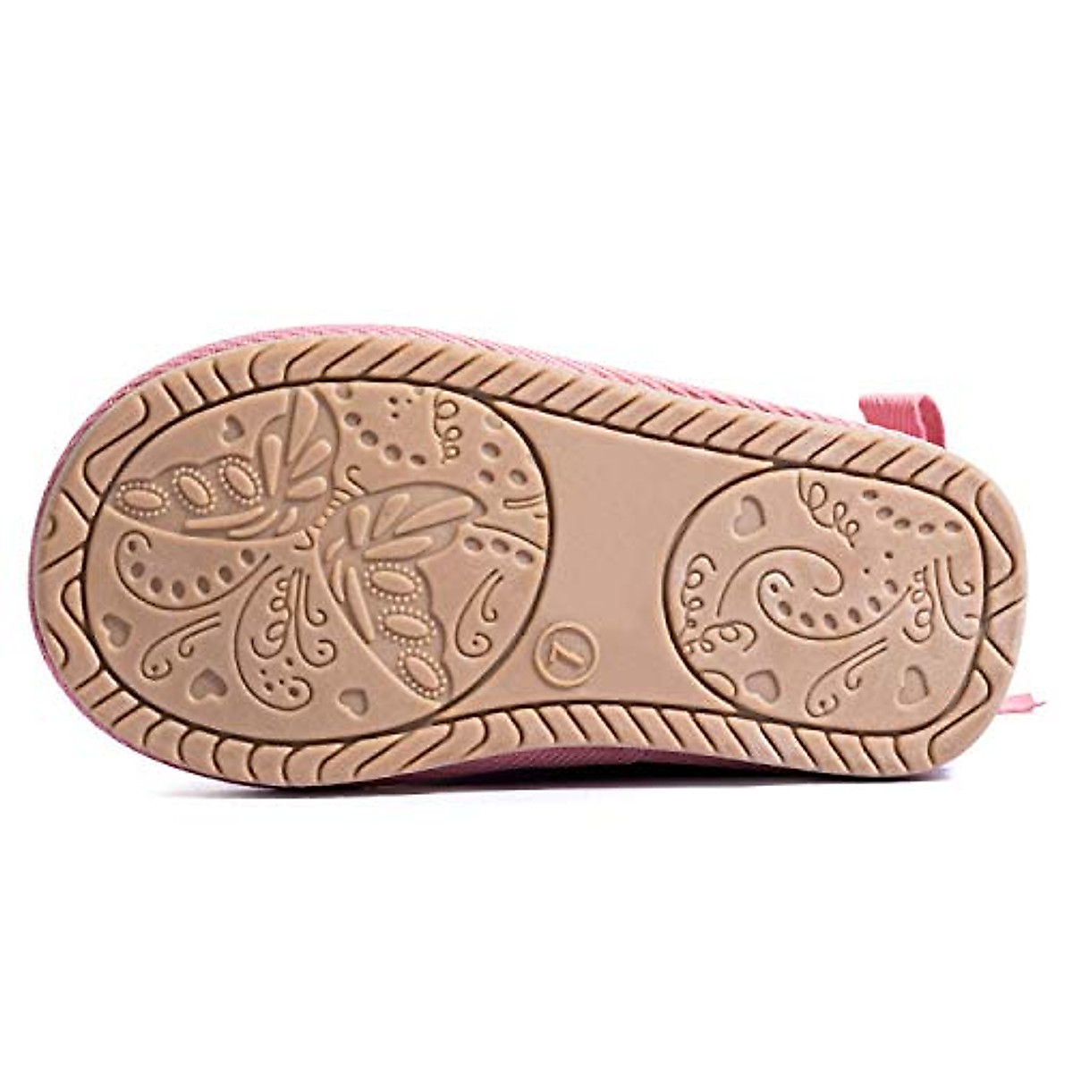 KRABOR Girls Glitter Snow Boots Cotton Lining Warm Winter Non~Slip Shoes with Cute Bow for Toddlers/Little Kid (Pink Size 1).