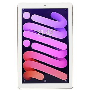 HEEPDD Tablet, 4G RAM 256G ROM 100-240V 10 Inch Tablet Gold for Travel (US Plug)
