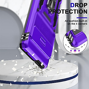 AUPAI Designed for Google Pixel 7 Pro Case with Camera Cover,Military Grade Heavy Duty Pixel 7 Pro Cover Pass 16ft Drop Test Protective Phone Case with Kickstand for Google Pixel 7 Pro Purple