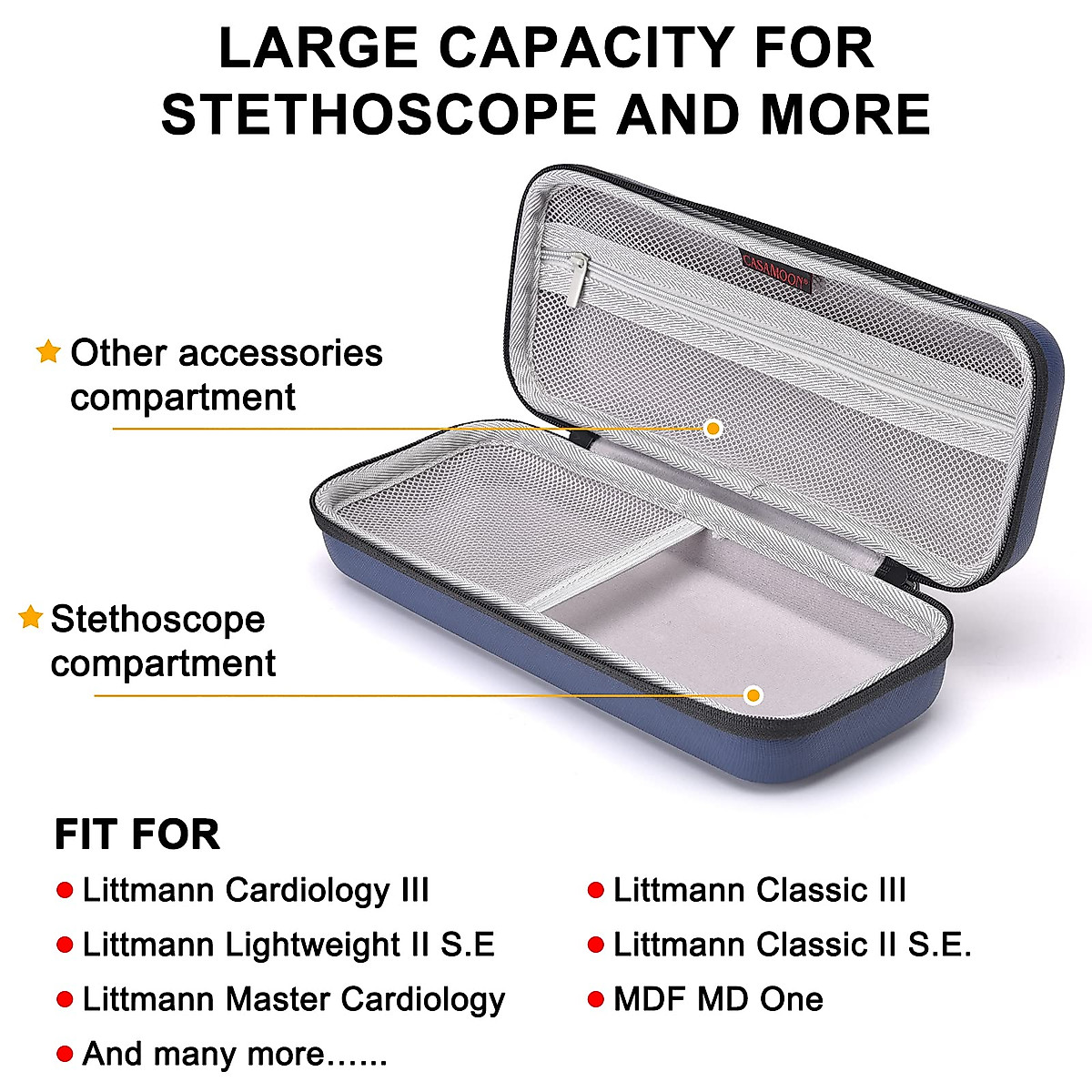 Large Hard Stethoscope Case for Nurse, Nursing School Student Essentials Bags, Carrying Stethoscope Holder for Littmann Classic MDF, Medical Supplies Accessories Organize Nursing Gifts